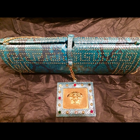 Versace | Bags | Gianni Versace Embellished Python Clutch Bag | Poshmark